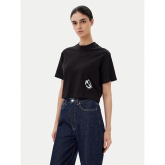 Karl Lagerfeld T-Shirt A2W17076 Schwarz Cropped Fit