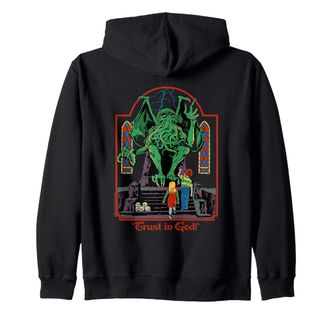 Steven Rhodes Trust in God Alien Sarcastic Retro Vintage Funny Adult Humor Kapuzenjacke