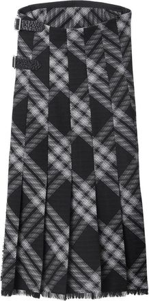 Burberry Check-Pattern Wool Wrap Dress - Black