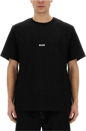 Msgm Msgm, Homme, Tops, Noir, Taille: XL Logo T-Shirt