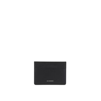 Jil Sander Homme, Accessoires, Noir, Taille: ONE Size Porte-cartes en Cuir Minimaliste
