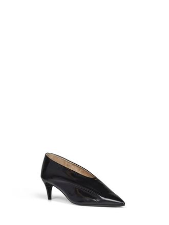 Khaite Womens Pumps Miriam Glazed Black Leather Other Fibres High Heel Shoes