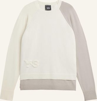Yohji Yamamoto Y-3 Logo Knit Crew weiss
