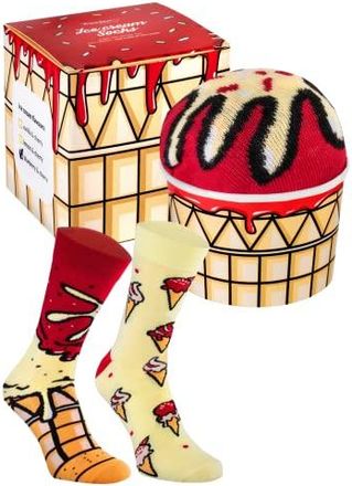 Rainbow Socks Unisexe Femme Homme - Les glaces de chaussettes dans une boite pour elle et pour lui - un cadeau pour les amis pour lanniversaire - 1 Paire - CITRON &