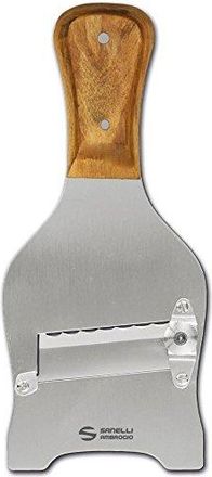 Sanelli Ambrogio Linie Artufi-Schneider aus Edelstahl. Griff aus Olive, ergonomisch und rutschfest. Qualitätsregler für präzises Schneiden. Wellenschliff, Edelstahl