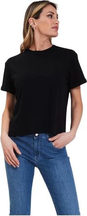 Gran Sasso Femme, Tops, Noir, Taille: 46 FR T-shirt Col Rond Manches Courtes