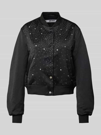 DKNY Bomberjacke mit Strasssteinbesatz