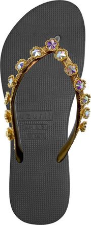 UZURII Slipper & Pantoletten - Zehentrenner Black Crocodile Switch High Heel - Gr. 35,5 (EU) - in Schwarz - f&uuml;r Damen