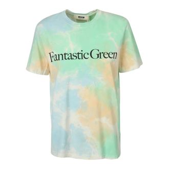 Msgm Msgm, Femme, Tops, Multicolore, Taille: 36 FR T-shirt Femme &agrave; Imprim&eacute; Graphique Multi