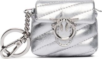 Pinko Schlüsselanhänger PINKO Airpods Love Puff Microfiber Shiny Calf AI 25-26 PCPL 105869 A370 Silberfarben