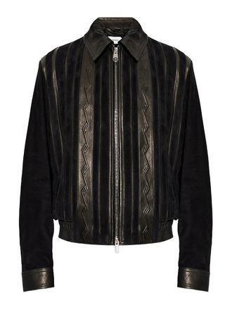 Versace Ledermantel - Schwarz