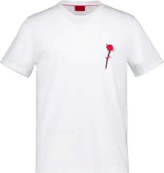 HUGO BOSS Herren T-Shirt wei&szlig; Baumwolle
