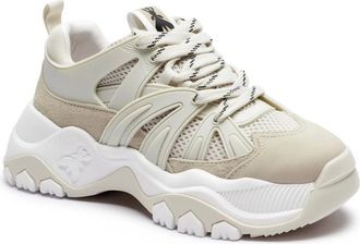 Patrizia Pepe Femme, Chaussures, Beige, Taille: 35 EU Leather Running Baskets