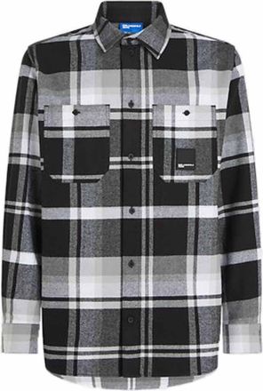 Karl Lagerfeld Mens, Regular Check Shirt, Regular Fit, Black/White, XL