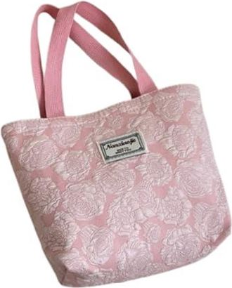Generic Sac à bandoulière grande capacité pour femme, sac fourre-tout léger avec fermeture éclair, sac à main élégant et souple pour voyage, école, rose, 30×3