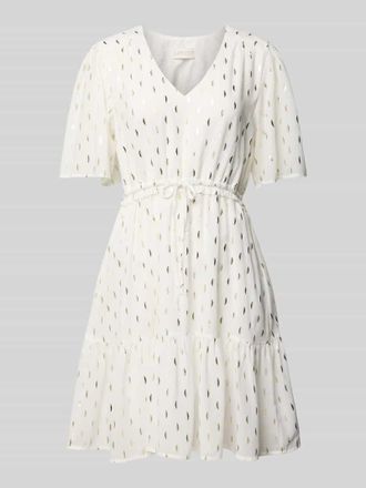 Apricot Knielanges Kleid mit V-Ausschnitt