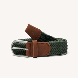 Faguo Ceinture tress&eacute;e vert et camel