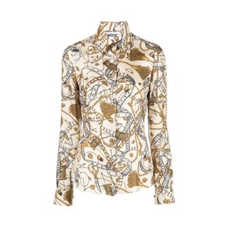 Moschino Seidenhemd mit Bridle-Print - - Blouses & Shirts - Damen - Beige - S