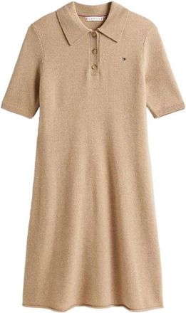 Tommy Hilfiger Femme, Robes, Beige, Taille: 40 FR Soft Wool Half SL F&F Polo Dress