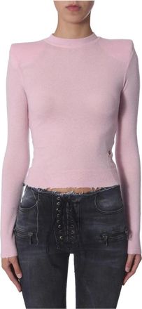 Unravel Femme, Pulls, Rose, Taille: 36 FR Boiled Spalline Mock Neck