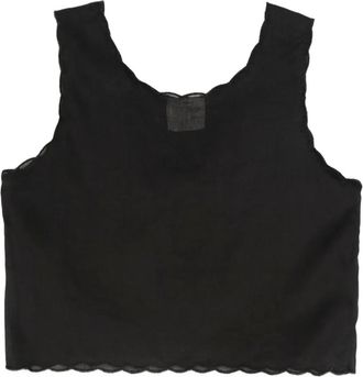 Forte_Forte débardeur à bords festonnés - Noir