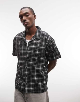 Santa Cruz Flint - Chemise manches courtes &agrave; carreaux - Noir