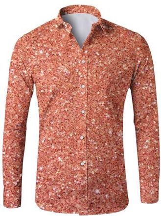 Generic Chemise &agrave; paillettes pour homme - Style disco des ann&eacute;es 70 - Chemise &agrave; paillettes - Coupe festive - Nouvel An - Infroissable - Style vintage - Chemis