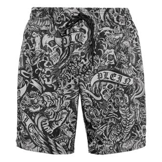 Philipp Plein Lange Schwimm-Boxershorts Tattoo - - Swimwear - Herren - Schwarzk - 2XL