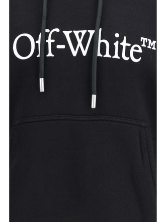 Off-white Mens Hoodie Big Logo Bookkish Over Black-White Cotton Sweatshirts Black/white Sweater