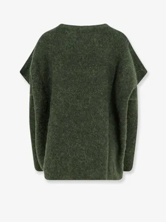 Nude Womens Sweater With Detachable Sleeves Green Alpaca