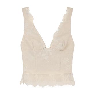 Pinko Pinko, Femme, Tops, Beige, Taille: 38 FR Janessa Linen Top