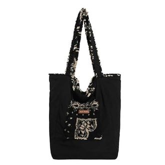 Generic Sac &agrave; main en peluche de grande capacit&eacute;, sac &agrave; bandouli&egrave;re, sac de courses d&eacute;contract&eacute; pour femme, shopping, Noir, 370*300*160MM