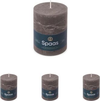 Spaas Rustikale Stumpenkerze 80/110 mm 65St. - dunkelgrau (Packung mit 4)