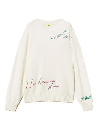 Twin-Set pull à broderies - Blanc