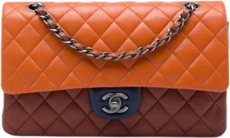 Chanel Pre-owned Sac Bandouli&egrave;re Vintage Double Flap - Femme - Pre-owned - Orange - Taille: ONE Size