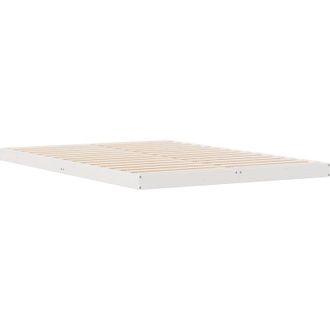 vidaXL Bodenbettgestell Wei&szlig; 140 x 220 cm Massivholz Kiefer Vidaxl