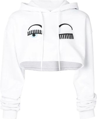 Chiara Ferragni Femme, Sweatshirts et sweats &agrave; capuche, Blanc, Taille: 36 FR Sweat &agrave; capuche