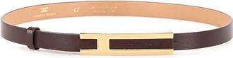 Elisabetta Franchi Femme, Accessoires, Brun, Taille: 40 CM Faux Leather Belt with Logo Buckle