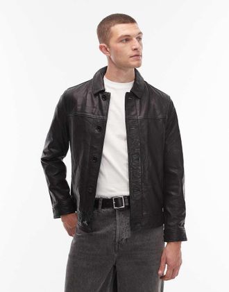 AllSaints Nantes - Veste en cuir - Noir