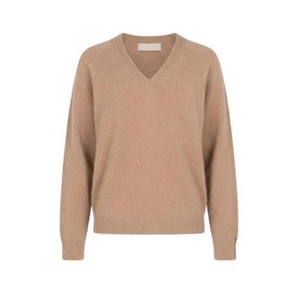 PESERICO Pullover mit V-Ausschnitt und Raglan&auml;rmeln - - Knitwear - Damen - Beige - 2XL