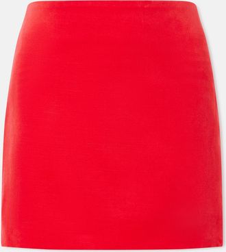 Blaz&eacute; Milano Mini-jupe En Velours De Coton Et De Lin M&eacute;lang&eacute;s Coci - Rouge