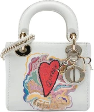 Dior Sac bandouli&egrave;re en cuir peint Pre-owned - Femme - Pre-owned - Blanc - Taille: ONE Size