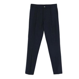 Herno Blaue Plissee-Hose Knopfleiste - - Trousers - Herren - Blau - M