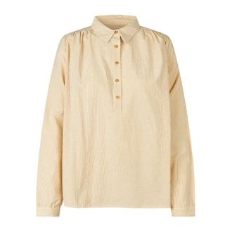 Lollys Laundry Femme, Blouses et Chemises, Brun, Taille: 44 FR Chemise Casual Camel &agrave; Manches Longues