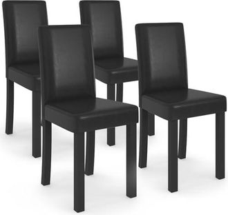 IDMarket Lot de 4 chaises Hannah Noires pour Salle &agrave; Manger