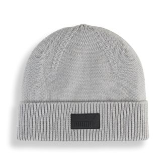 Puma Erwachsene Essentials Elevated Rubber Patch Beanie OneSize, Gray Echo
