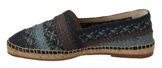 Dolce & Gabbana Mens Blue Gray Slip On Buffalo Espadrille Shoes Leather