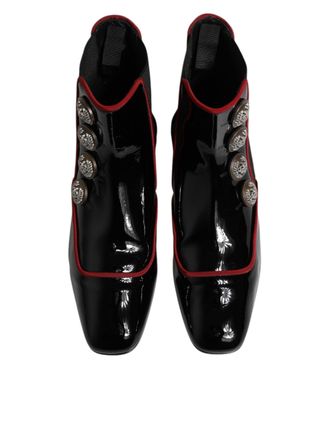 Dolce & Gabbana Womens Black Jackie Buttoned Chelsea Boots Shoes