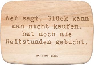 Mr. & Mrs. Panda Fr&uuml;hst&uuml;cksbrett Spruch Wer SAGT, Gl&uuml;ck kann Man Nicht kaufen, hat noch nie Reitstunden gebucht. - Geschenk, Fr&uuml;hst&uuml;cksbrettchen