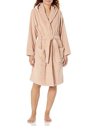 Emporio Armani Peignoir femme avec capuche crois&eacute;e en coton &eacute;ponge article 164694 3F291 PEIGNOIR A CAPUCHE, 03050 Nudo - Nude, L